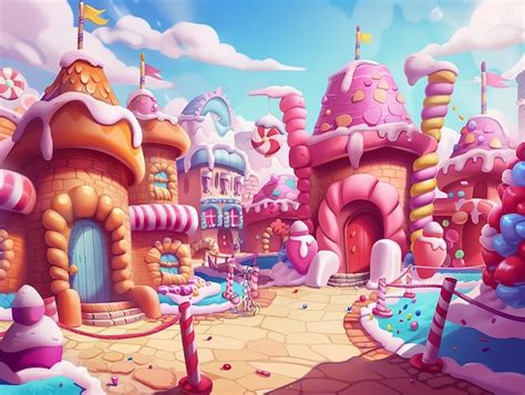 Candy World 2dcandy World 2d Game Art Cartoon Style Game Art Cartoon Style Premium Ai