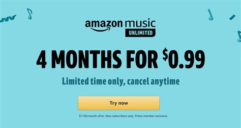 Early Prime Day Deal Get Amazon Music Unlimited 4 Months Subscription