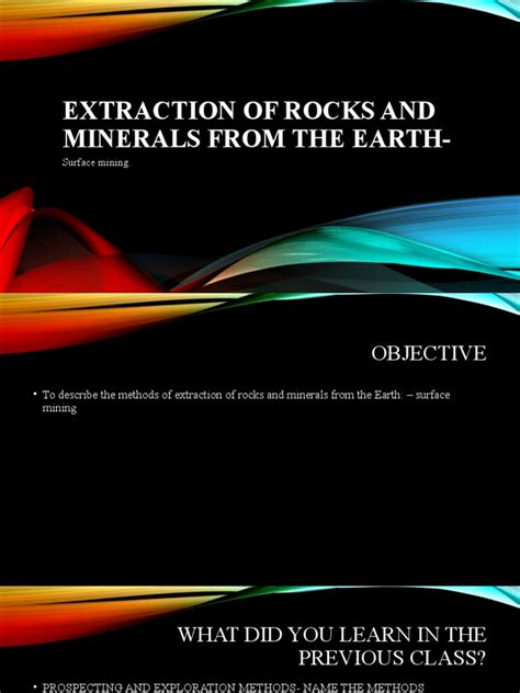 Extraction Of Rocks And Minerals Surface Mining Pdf Surface