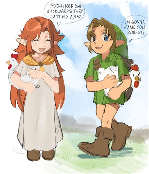 Link Babe Link And Malon The Legend Of Zelda And 1 More Drawn By Linesharkart Danbooru