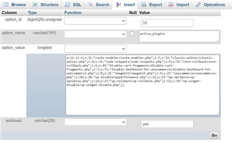 Deactivate All Plugins Change The Active Theme PhpMyAdmin Nexcess