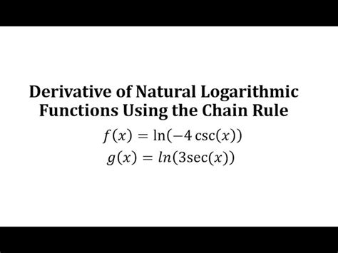Ex 4 Derivatives Of The Natural Log Function With The