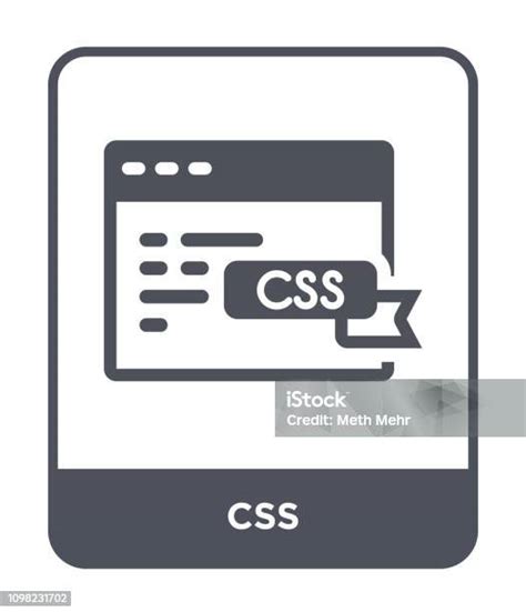 Ilustración De Css Vectores Icono Sobre Fondo Blanco Moda Css Lleno De