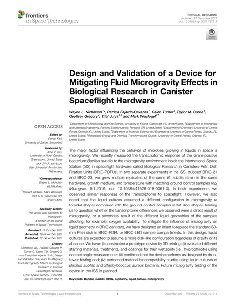pdf design and validation of a device for mitigating fluid