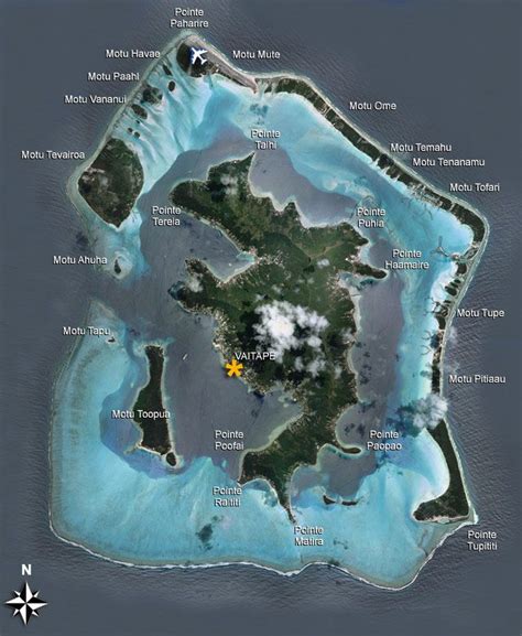 Bora Bora Map See An Aerial View Of The Island In French Polynesia
