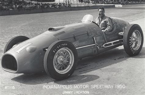 Old Original Indy 500 Race Car Driver Photo Jimmy Jackson 1950 Car 61