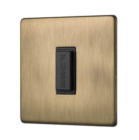 Burnished Brass Screwless Unswitched Fused Spur Wandsworth Electrical