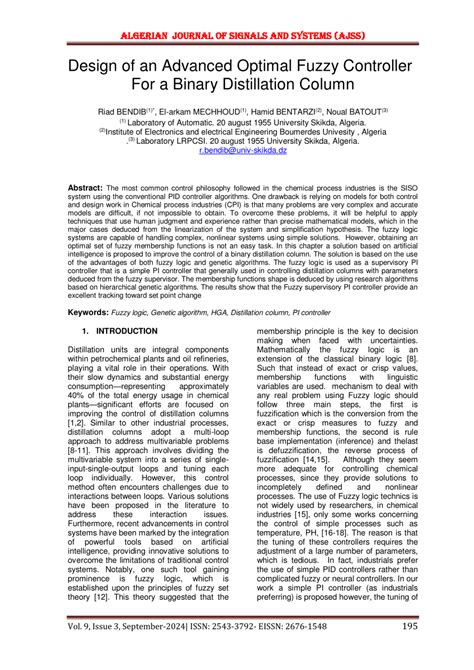 pdf design of an advanced optimal fuzzy controller for a binary