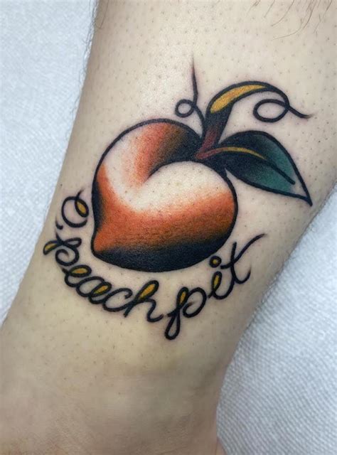 Thought Id Share The Peach Pit Tattoo I Got A Few Weeks Ago Rpeachpit