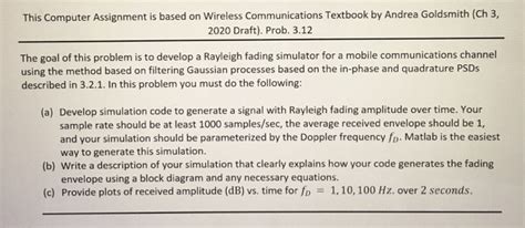 the goal of this problem is to develop a rayleigh