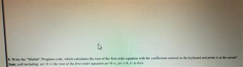 Solved S Write The Matlab Program Code Which Calculates