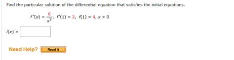 Solved Find The Particular Solution Of The Differential
