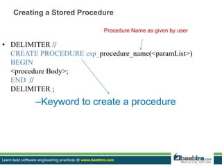 Stored Procedures With Cursor Ppt