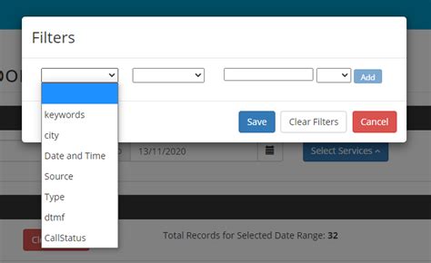Call Log Using Advanced Filters Delacon