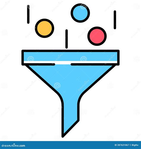 Funnel Data Filtering Line Style Icon Design Stock Vector Illustration Of Symbol Technology