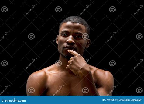 Naked Black Man Posing In Studio Stock Image Image Of Sport Muscle