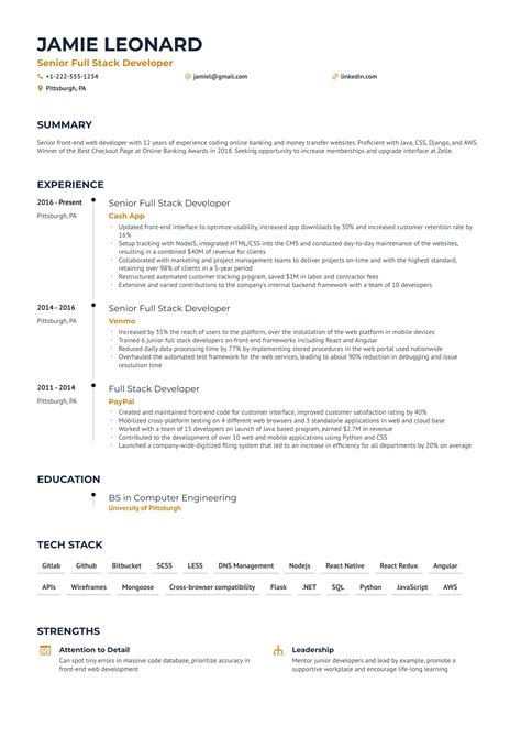 Full Stack Developer Resume Examples Guide For