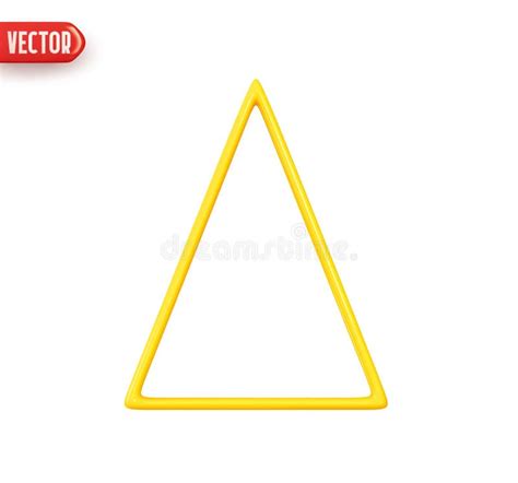 Triangle Line Cone Yellow Conical Geometric Shape Realistic 3d Design