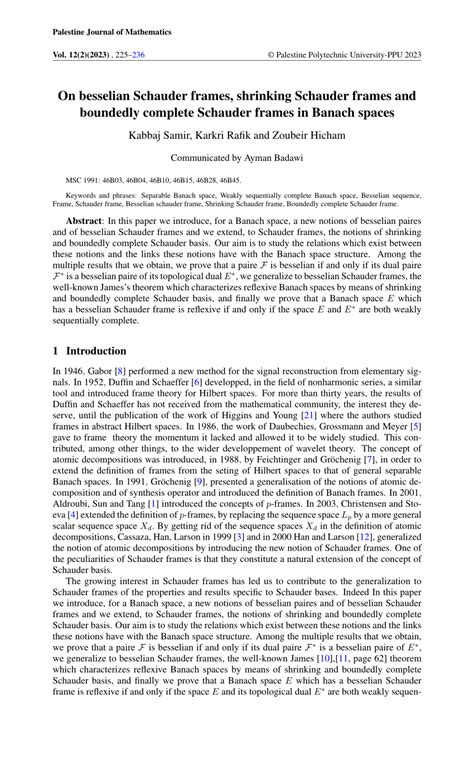 pdf on besselian schauder frames shrinking schauder frames and