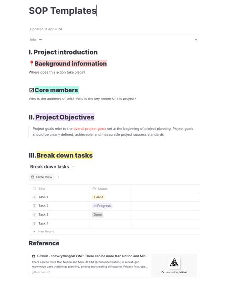 Free SOP Templates And How To Write An SOP For Your Team AFFiNE