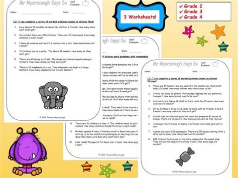Word Problems Division Teaching Resources