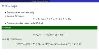Monadic Second Order Logic PPT