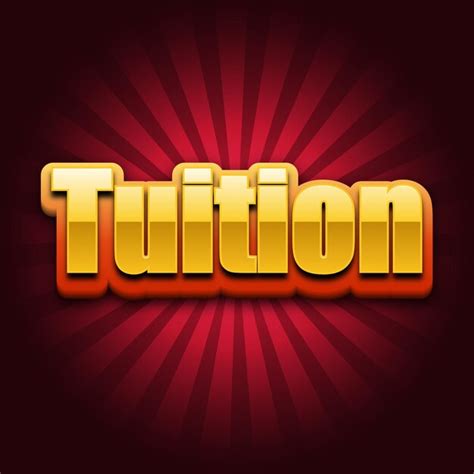 Premium Photo Tuition Text Effect Gold  Attractive Background Card