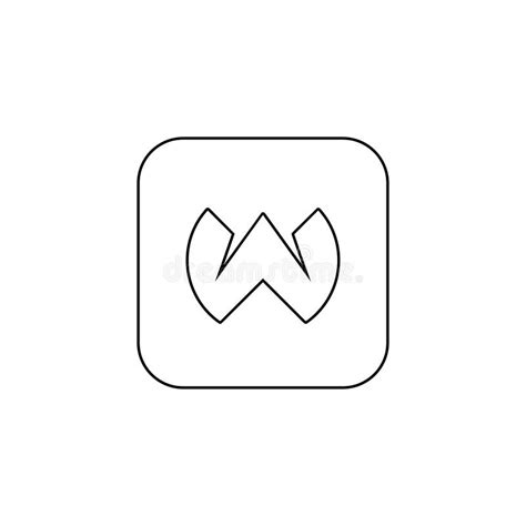 Letter W Icon Modern Sign Template Icon With Monoline Style Stock