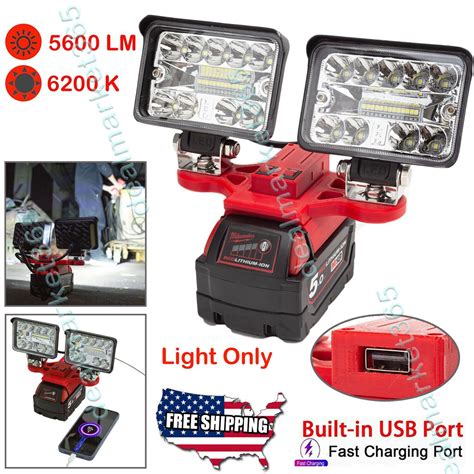 5600lm Led Work Light Outdoor Portable Job Site Lighting For Milwaukee