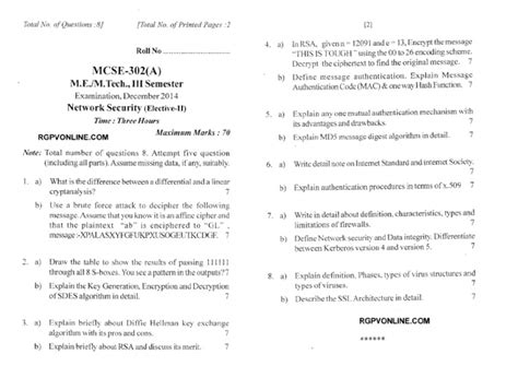 Mcse 302 Network Security Dec 2014 Pdf