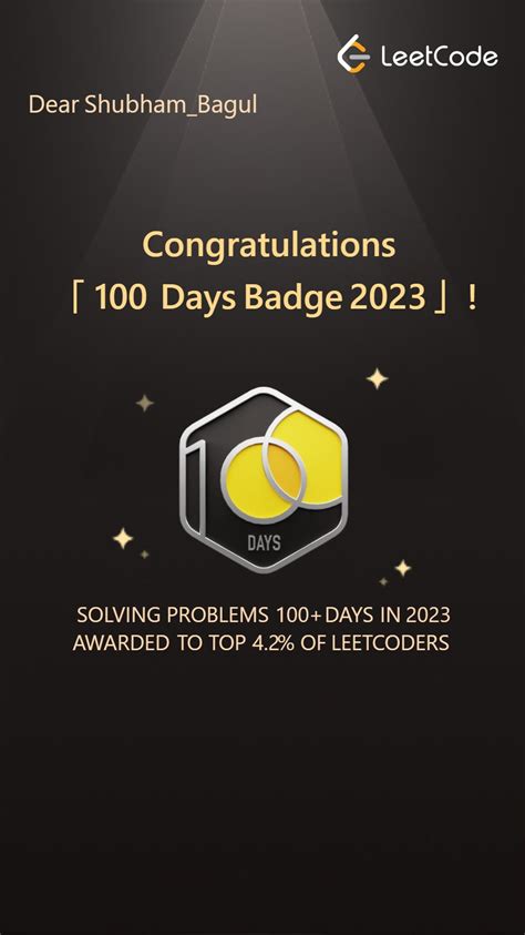 Shubham Bagul On Linkedin Leetcode Codingmilestone Achievementunlocked