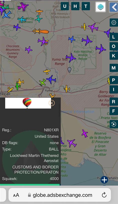 Lockheed Martin Tethered Blimp Operated By Cbp Near Yuma R Flightradar24