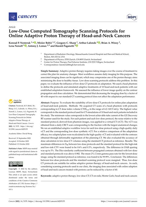 Pdf Low Dose Computed Tomography Scanning Protocols For Online