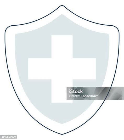 십자 기호가 있는 방패 건강 보호 아이콘입니다 흰색으로 격리 된 의료 표지판 개념에 대한 스톡 벡터 아트 및 기타 이미지 개념 건강관리와 의술 구급대원 Istock
