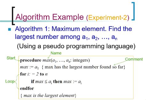 SOLVED Algorithm Example Experiment 2 Algorithm 1 Maximum Element Find The Largest Number