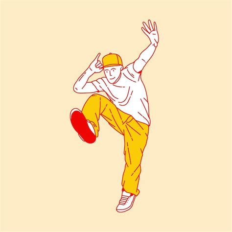 Premium Vector Simple Cartoon Illustration Of Hiphop Dance 1