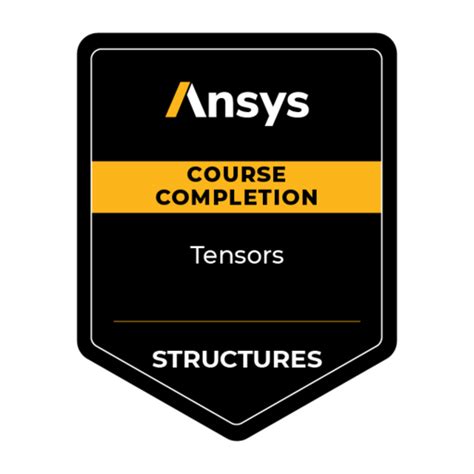ansys course completion tensors credly