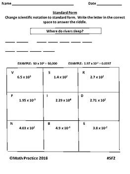 Scientific Notation To Standard Form By Teacher Deb Egizi TPT
