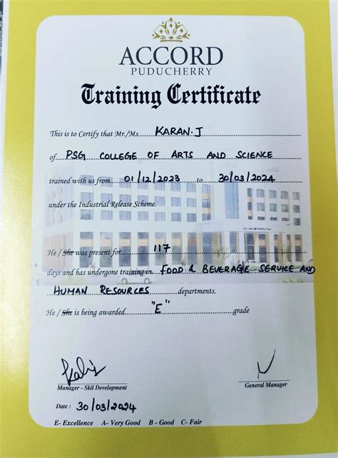 Successfully Completed A Training Program Karan Jayakumar