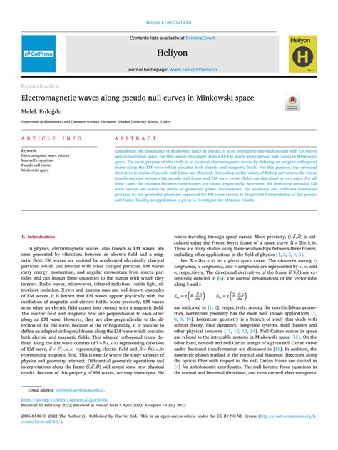 pdf electromagnetic waves along pseudo null curves in minkowski space