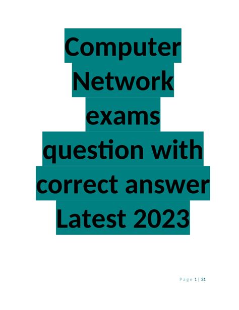 Computer Network Exams Question With Correct Answer Latest 2023 Exams Information Technology
