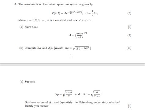 Solved The Wavefunction Of A Certain Quantum System Is Chegg