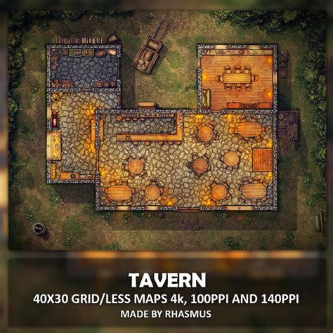 3d Printable Tavern Map By Rhasmus Battlemaps
