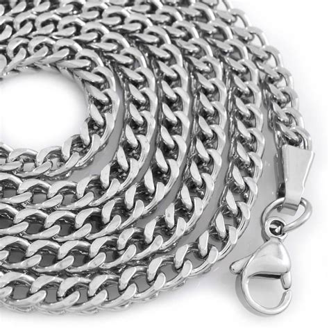 18k White Gold Franco Chain Hip Hop Necklaces Nivs Bling