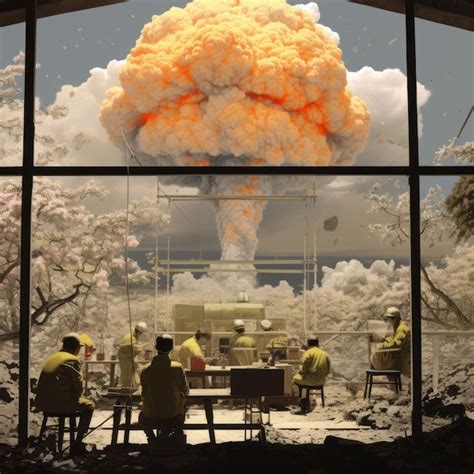 Premium Photo A Group Of People Sitting In Room With Large Explosion