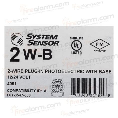 System Sensor 2W B I3 Photoelectric Smoke Detector 2 Wire I3 Photoelectric Smoke Detector