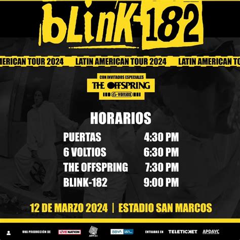 Blink 182 En Lima Puntos De Acceso Horario De Ingreso Y Setlist