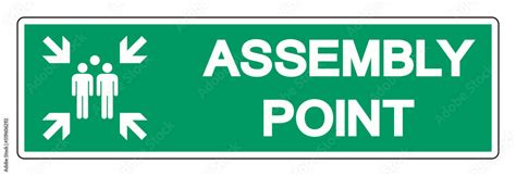 Assembly Point Symbol Sign Vector Illustration Isolated On White Background Label Eps10 Stock