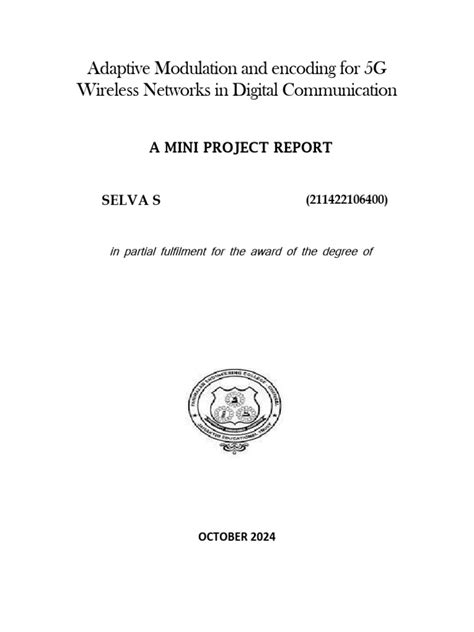 Adaptive Modulation And Encoding For 5g Wireless Networks In Digital Communication 1 Pdf