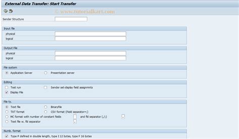 KCLJ SAP Tcode External Data Transfer Type BPR